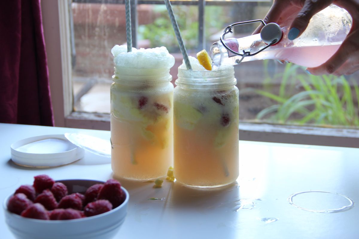 The Perfect 3 Ingredient Pink Lemonade + Gelato Float - Deep Fried Fit